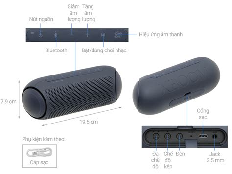 Loa Bluetooth LG Xboom Go PL5 Xanh Đen Điện máy Bảo Bình