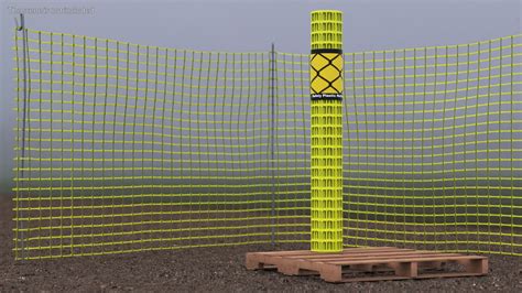 Safety Plastic Netting Roll Yellow 3d Model 19 Obj Ma Max Upk