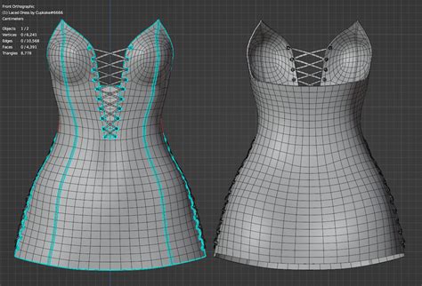 Laced Dress 3d Model Assetcommercial License Cupkake