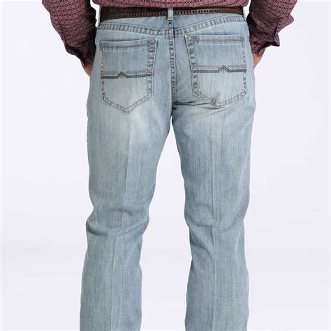 Cinch Mens Ian Slim Fit Bootcut Jean In Light Stonewash Branded