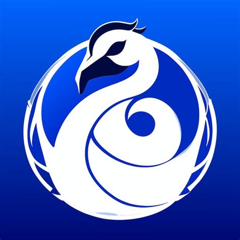 Premium Vector A White Swan With A Blue Background For A Cybersecurity Company Called Blueswan