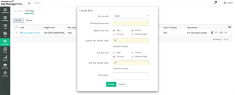 Manage PGP Keys Key Manager Plus