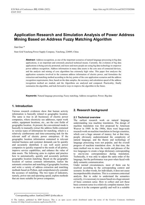 Pdf Application Research And Simulation Analysis Of Power Address Mining Based On Address