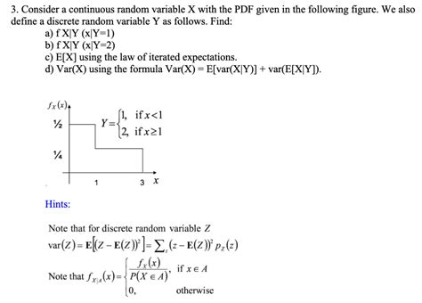 Solved Consider A Continuous Random Variable X With The Chegg