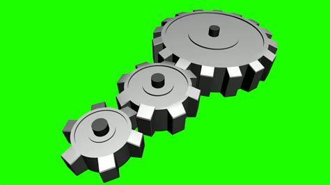 Premium Stock Video Looped Animation Of 3d Cogs Turning On Green