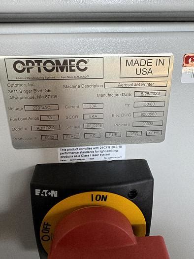 New 2023 Optomec Aersol Jet Printer For Sale In Santa Paula Califo