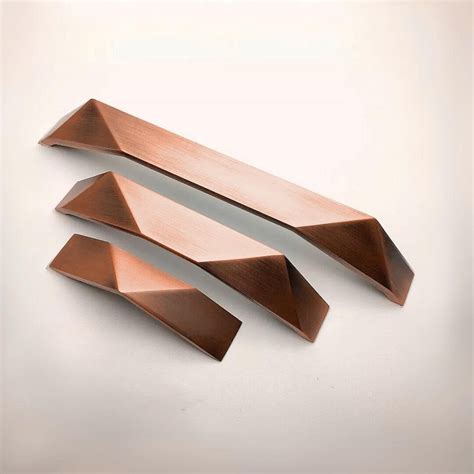 Brushed Copper Kitchen Cabinet Handles Modern Drawer Pulls And Knobs Etsy
