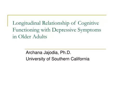 Ppt Longitudinal Relationship Of Cognitive Functioning With Depressive Symptoms In Older