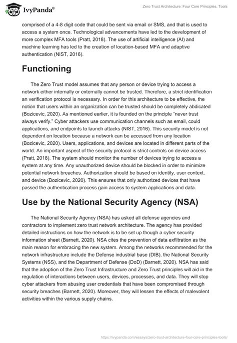 Zero Trust Architecture Four Core Principles Tools Words Essay Example