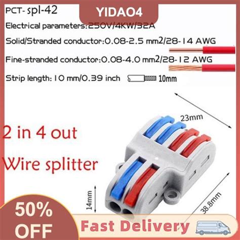 【yidao4】 Mini Fast Wire Connector Push In Conductor Terminal Block Pct 222 Spl 62 42 Th