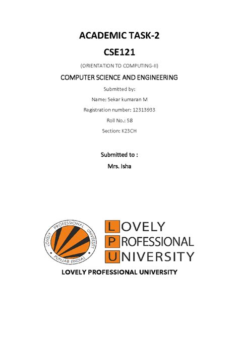 121 Cse Ca 2 Academic Task 2 Cse Orientation To Computing Ii Computer Science And