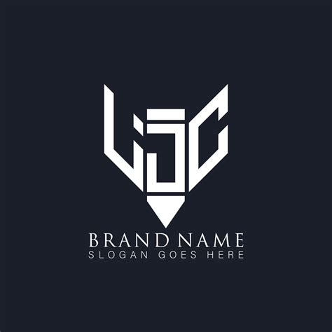 Diseño De Logotipo De Letra Ljc Sobre Fondo Negro Ljc Creative Monogram Lápiz Libro Iniciales