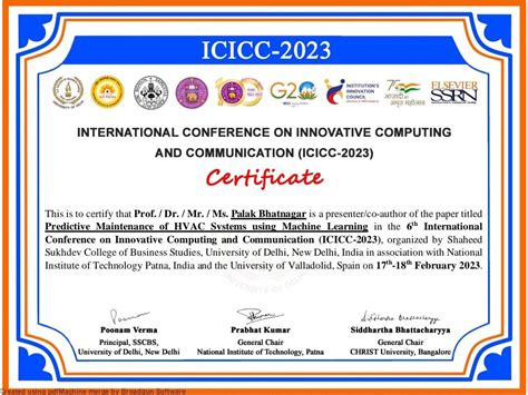 Palak Bhatnagar On Linkedin Technology Icicc University Imsec