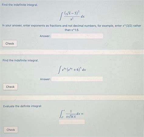 Solved Find The Indefinite Integral ∫x2 X−3 2dx In Your