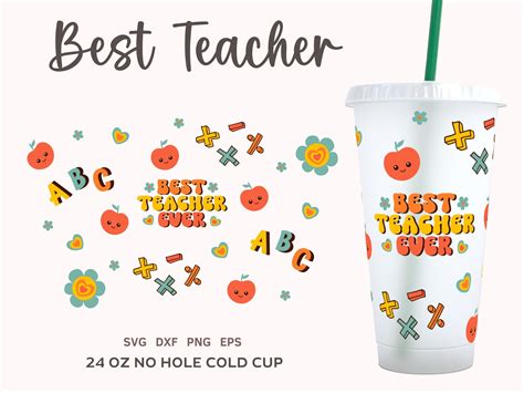 Teacher Wrap Svg Cold Cup 24oz Graphic By Lemon Chili · Creative Fabrica