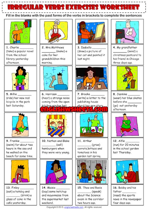 Irregular Verbs With Past Simple ESL Grammar Worksheet