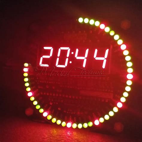 Ds1302 Electronic Clock 51 Mcu Learning Board Rotating Led Clock Kit
