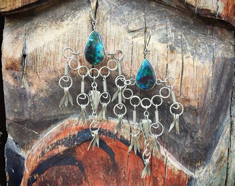 Boho Earrings Silver Tone Ethnic Hippie Earrings Boho Jewelry Silver Turquoise Style Dangle