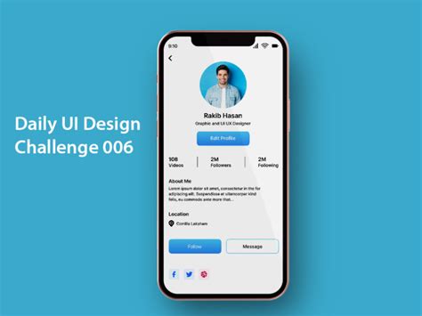 User Profile Daily UI Design Challenge By Rakibul Hasan On Dribbble