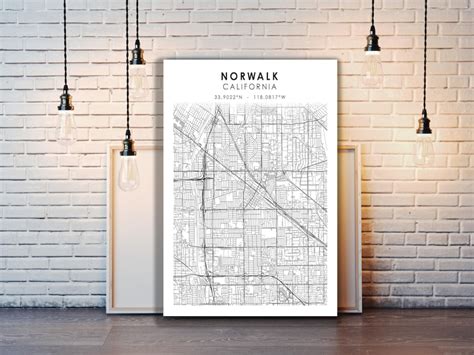 Norwalk Map Print Norwalk California Map Print Norwalk California