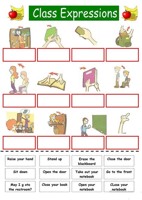 Classroom Commands English Esl Worksheets Classroom Commands