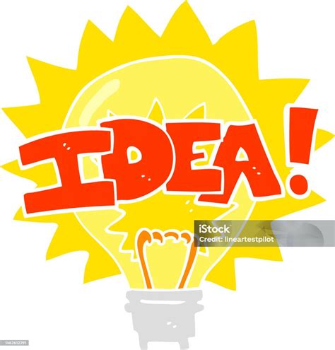 Ilustrasi Warna Datar Simbol Bola Lampu Idea Ilustrasi Stok Unduh