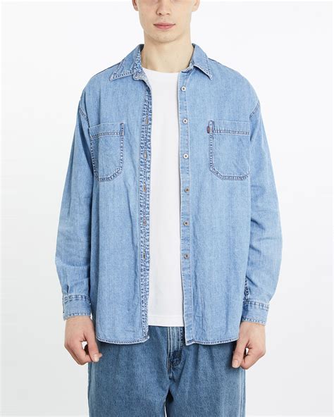 Vintage Levis Denim Button Up Shirt Xl The Real Deal