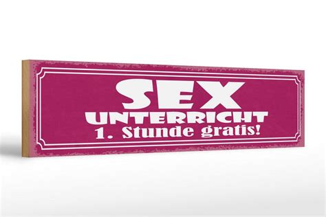Femer Gmbh Holzbild Spruch 46x10cm Sex Unterricht 1 Stunde Gratis Sprüche Zitate Lustiges 1