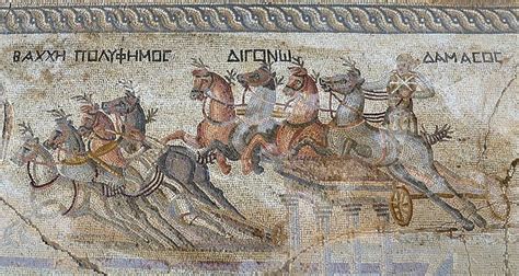 Ancient Mosaic Of Chariot Race Roman Chariot Races Ancient Greek