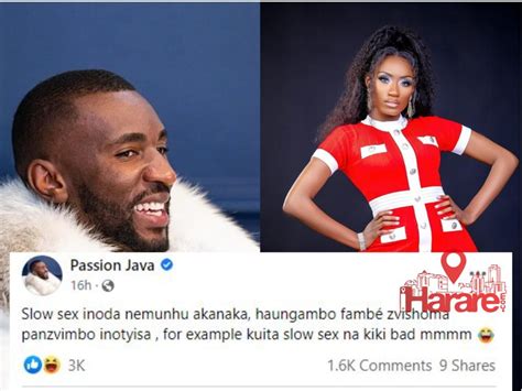 Passion Java S Post About Sex With Kikky Badass Shocks Zimbabweans