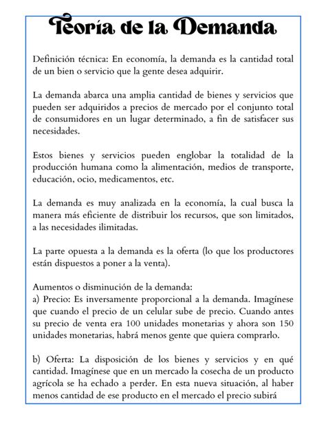 TeorÍa De La Demanda Jkk Pdf Oferta Y Demanda Utilidad Marginal
