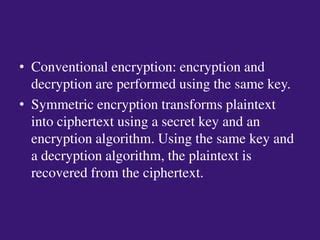 Symmetric Encryption Techniques PPTX Information And Network Security Computing