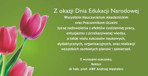AWF Życzenia z okazji Dnia Edukacji Narodowej