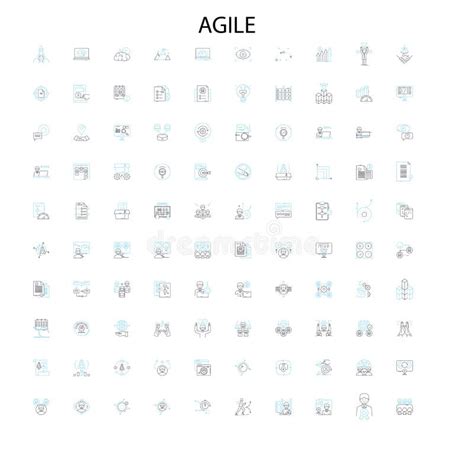 Agile Icons Signs Outline Symbols Concept Linear Illustration Line