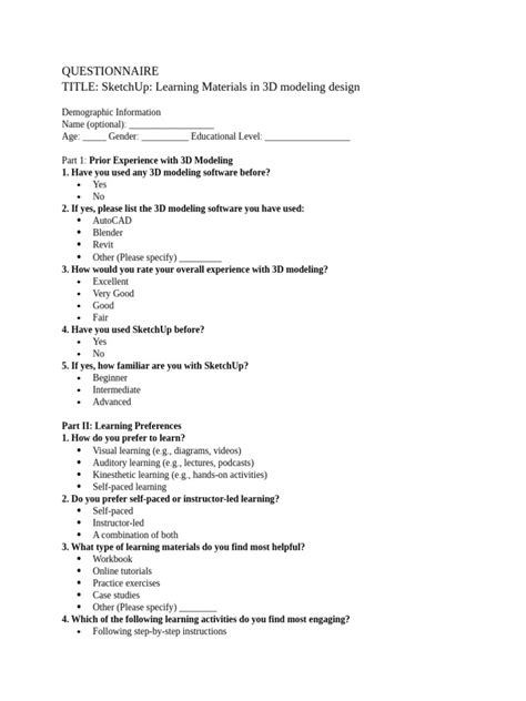 Pre Survey Pdf
