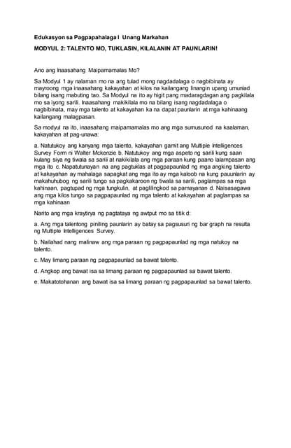 Esp Multiple Intelligence Mi Survey Pdf