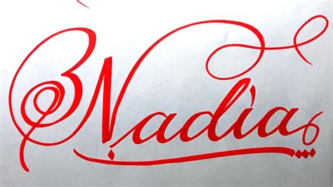 Nadia Name Signature Calligraphy Status How To Cursive Write With Cut