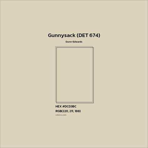 Gunnysack DET 674 Complementary Or Opposite Color Name And Code