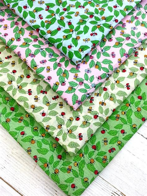 Ladybird Poly Cotton Fabric Insect Fabric Ladybug Fabric In Etsy Uk