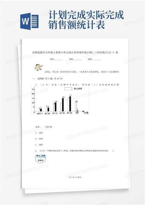 苏教版数学五年级上册第六单元统计表和条形统计图 二 同步练习 2 C卷 Word模板下载 编号qyxakzrb 熊猫办公
