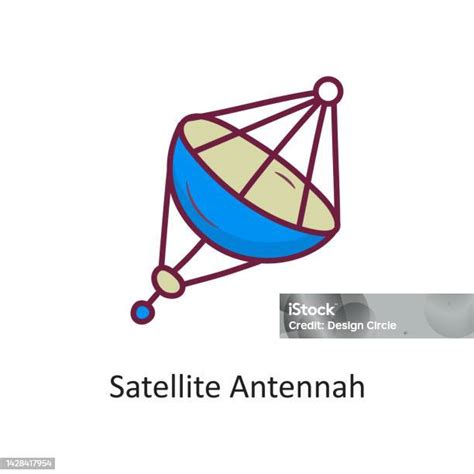 Vektor Antena Satelit Diisi Garis Besar Ikon Desain Ilustrasi Simbol