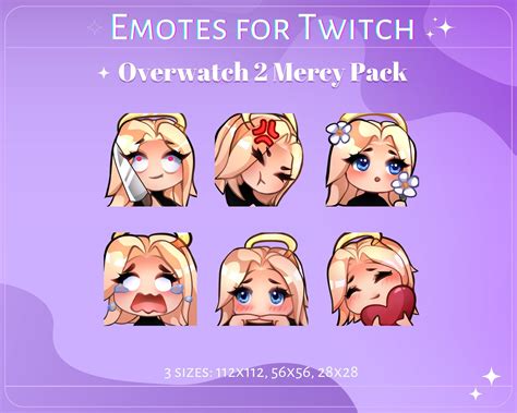 Cute Overwatch 2 Mercy Emotes For Twitch Youtube Discord Chibi Emotes Pack Etsy Uk