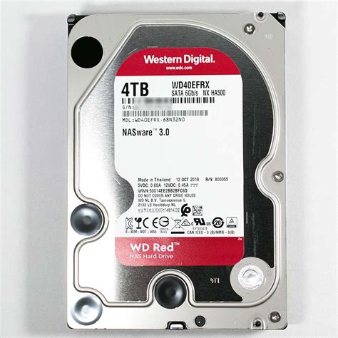 Western Digital WD40EFAX-RT 4TB 3.5型 ハードディスクドライブ WD Redシリーズ デスクトップ内蔵用 売買