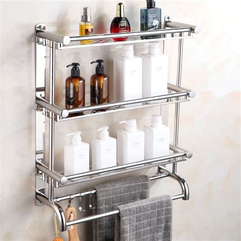 Esprit ชั้นวางของในห้องน้ำราวแขวนผ้าสแตนเลสห้องน้ำติดผนังห้องน้ำแขวนผนังฟรีเจาะ