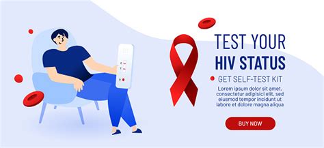 Hiv 테스트 결과를 가진 편안한 의자에 있는 사람 자체 분석을 위한 익스프레스 홈 키트 빠른 바이러스 검사 밝은 벡터 일러스트