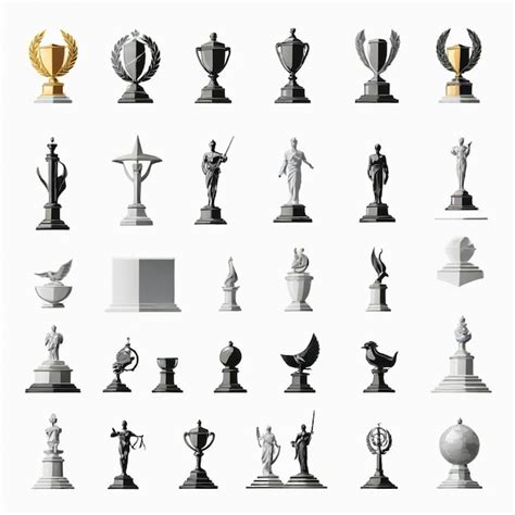 Academy Vector Set White Background Isolated A High Quality Premium