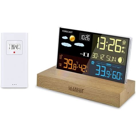 La Crosse Technology WS Station Météo Coloré avec Design Moderne Bois Cdiscount TV Son