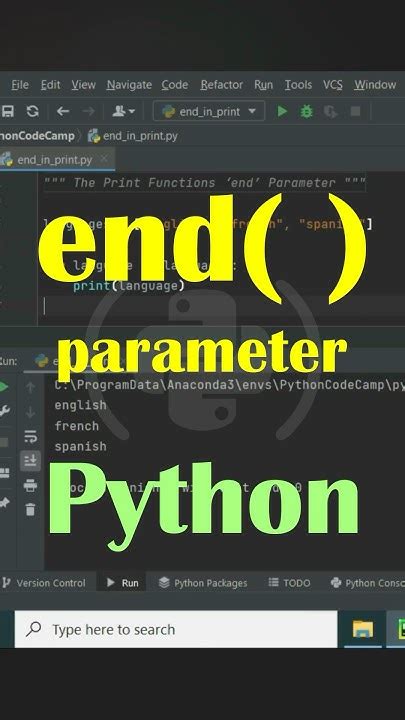 Python End Parameter In Print Youtube