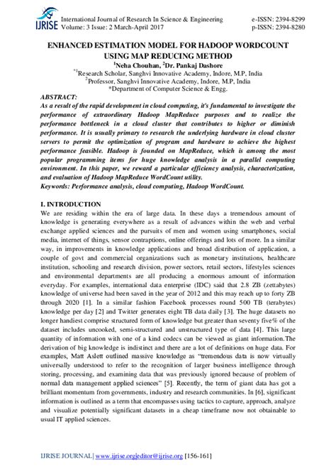 pdf enhanced estimation model for hadoop wordcount using map reducing