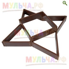 Клумба-конструктор из ПВХ, 3 панели, длина 1.1 м, цвет коричневый ...